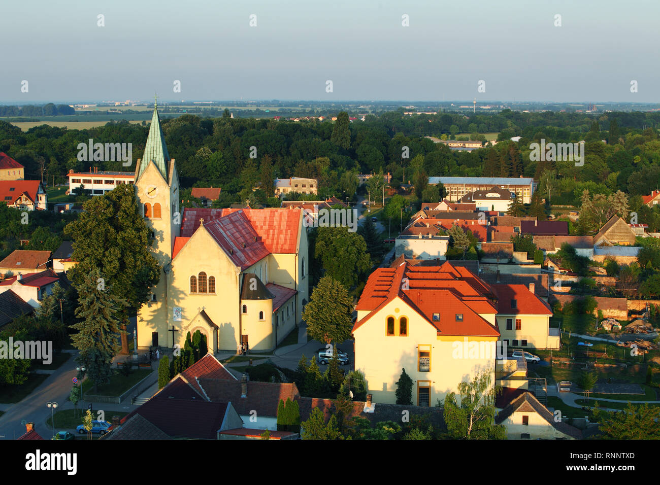 Aerial view of village Cifer Stock Photo - Alamy