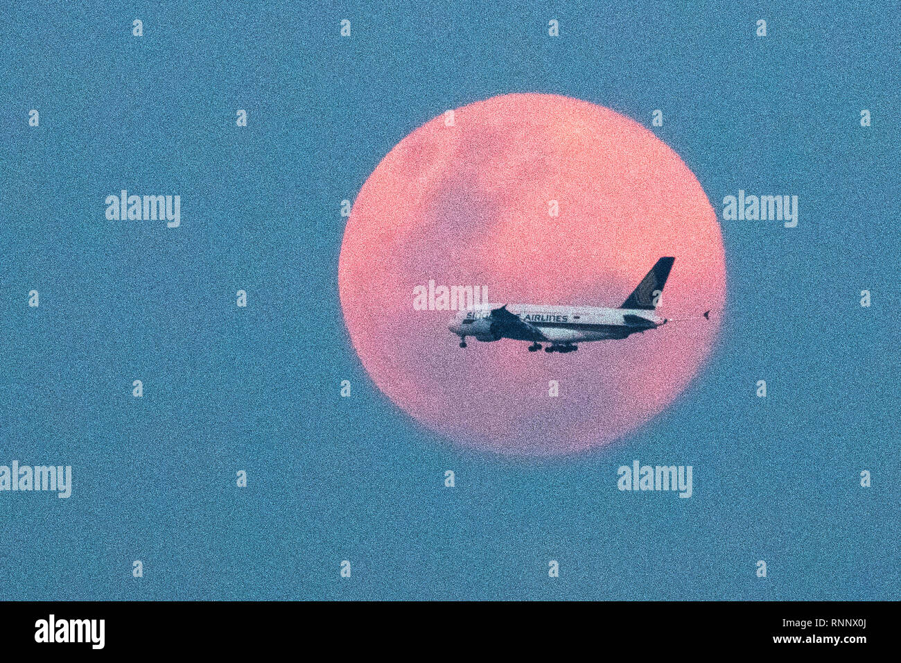 Airplane on the moon hi-res stock photography and images - Alamy