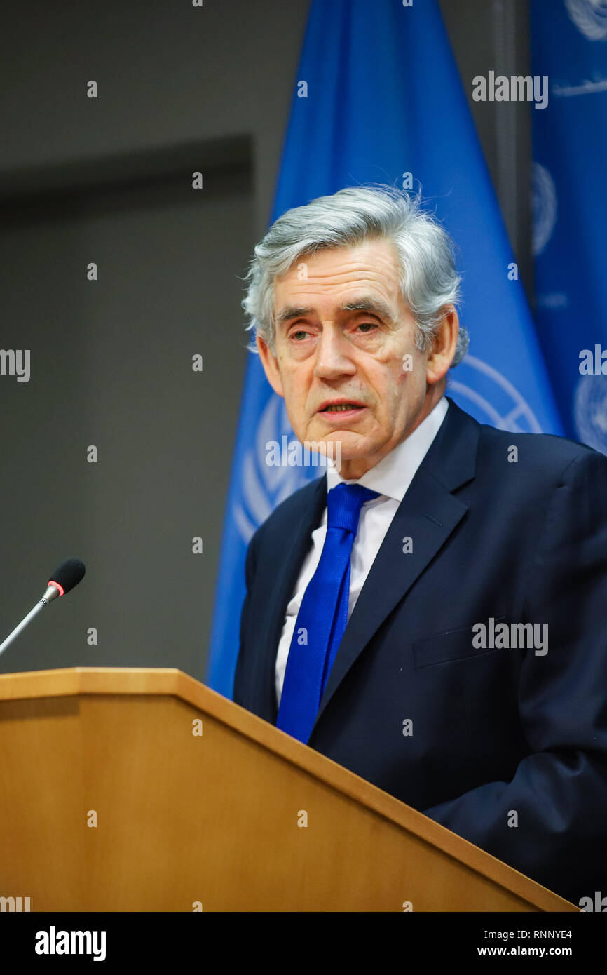 United Nations. 19th Feb, 2019. Gordon Brown, UN special envoy for ...
