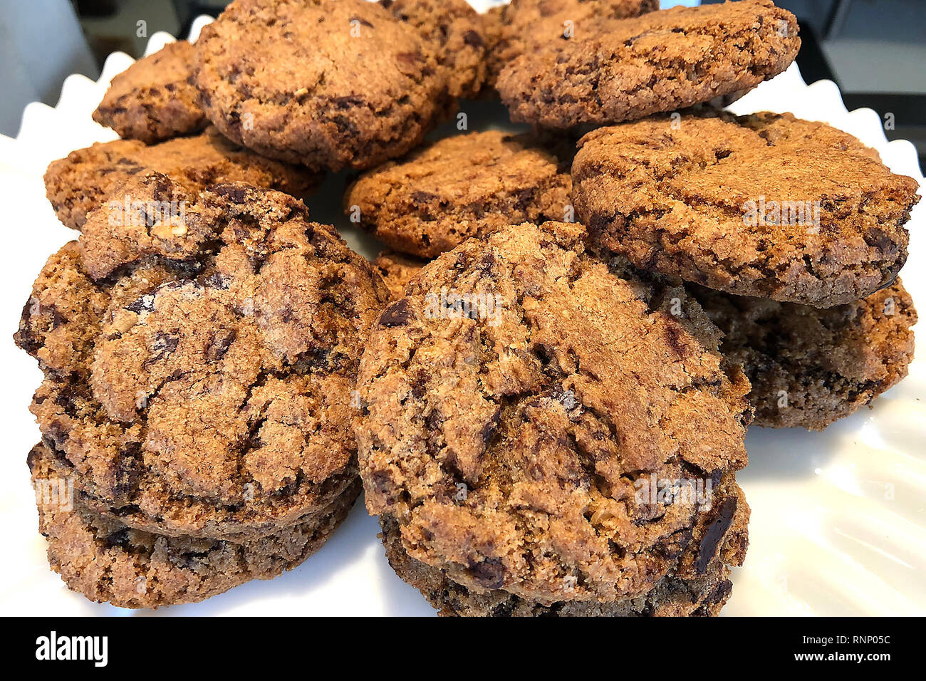 Napa, CA, USA. 12th Feb, 2019. Whole wheat dark chocolate chip cookies ...