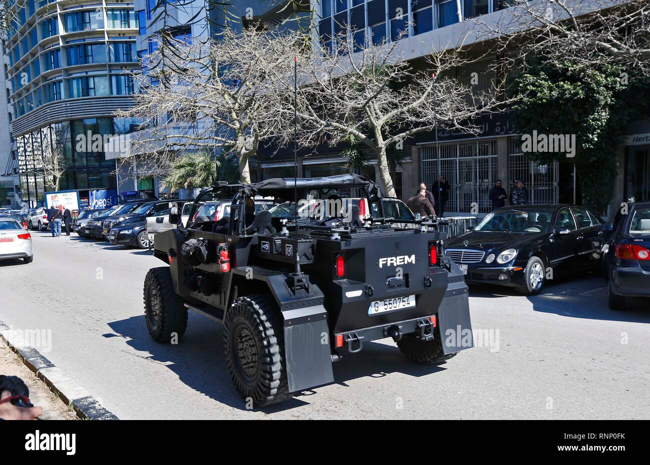 Beirut, Lebanon. 18th Feb, 2019. A Frem car is seen on a street in ...