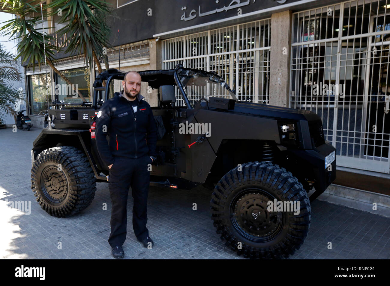 Beirut, Lebanon. 18th Feb, 2019. David Frem poses for photos with his ...