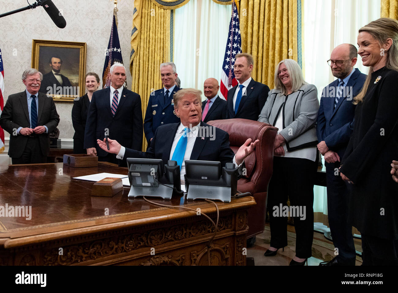 Washington DC, USA . 19th Feb, 2019. United States President Donald ...