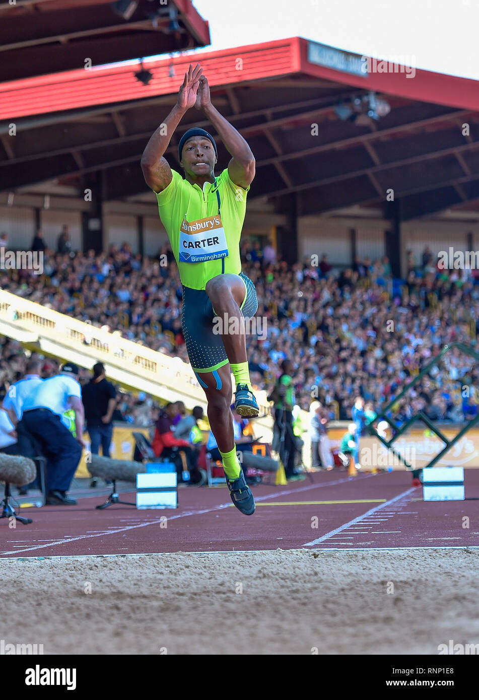Chris Carter (USA) leaps in the Triple Jump during the Sainsbury's ...