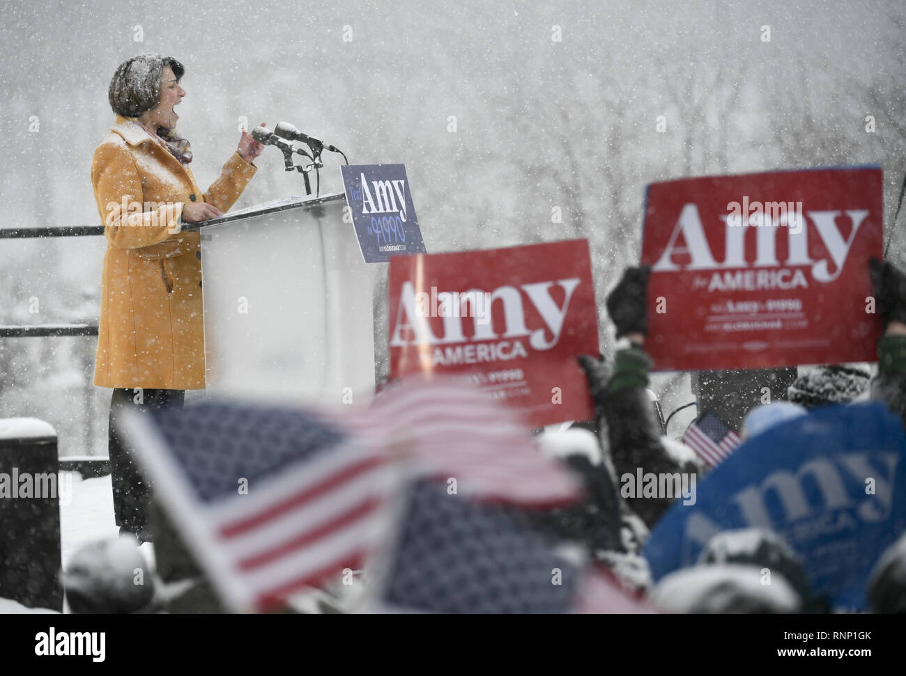 Minneapolis, Minnesota, USA. 10th Feb, 2019. US Sen. AMY KLOBUCHAR ...
