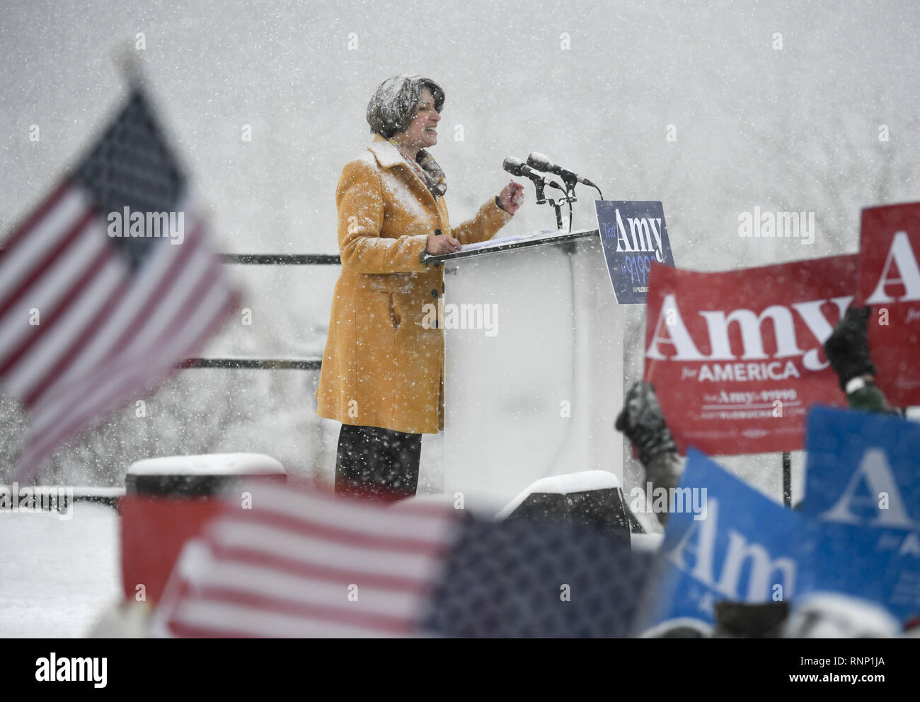 Minneapolis, Minnesota, USA. 10th Feb, 2019. US Sen. AMY KLOBUCHAR ...