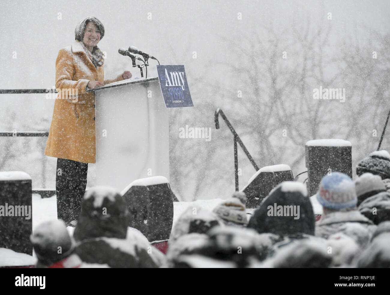 Minneapolis, Minnesota, USA. 10th Feb, 2019. US Sen. AMY KLOBUCHAR ...