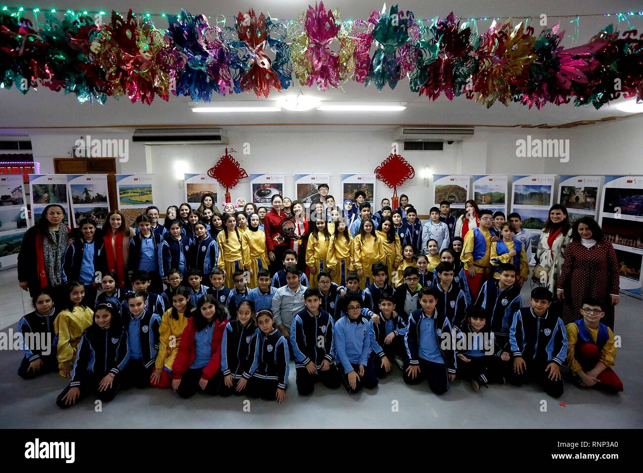 Beirut, Lebanon. 19th Feb, 2019. Students and teachers from Le Lycee ...