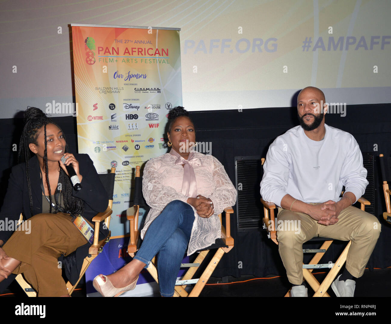 LOS ANGELES, CA-FEBURARY 18: Sade Joseph, Sherri Shepherd, Common at ...