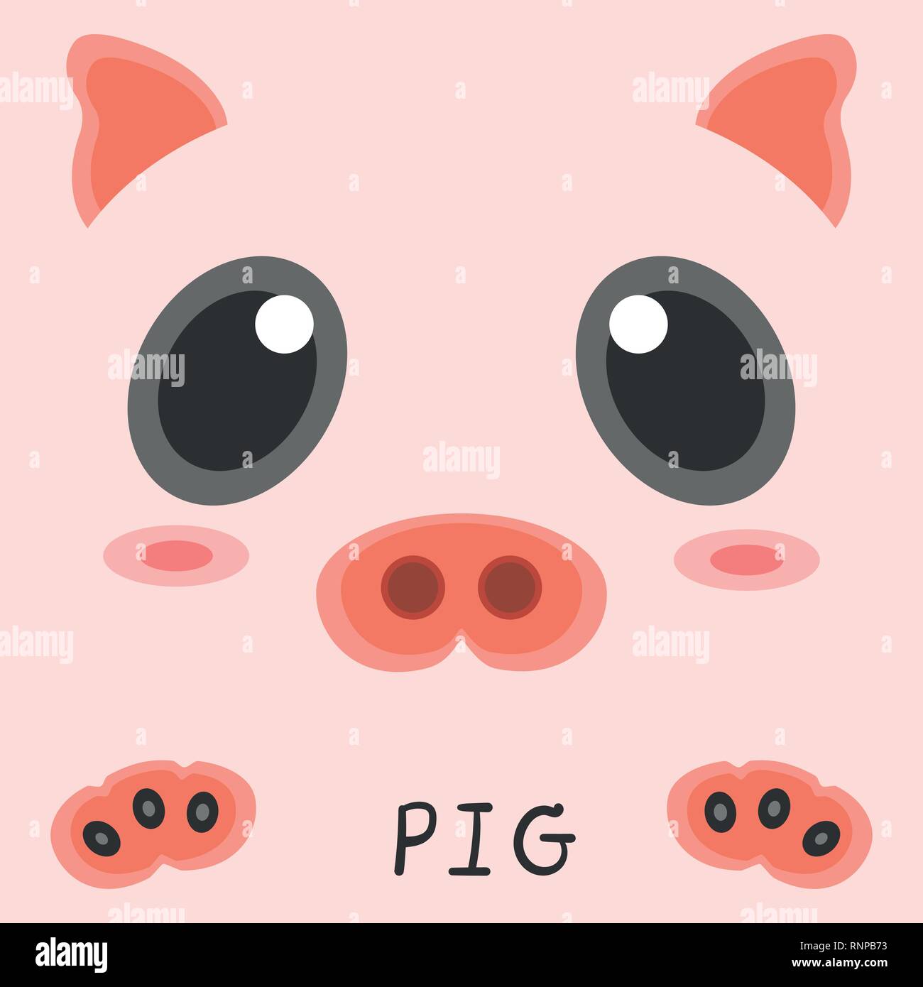 Abstract drawing animal pig picture 2d design. Use for cute work for ...