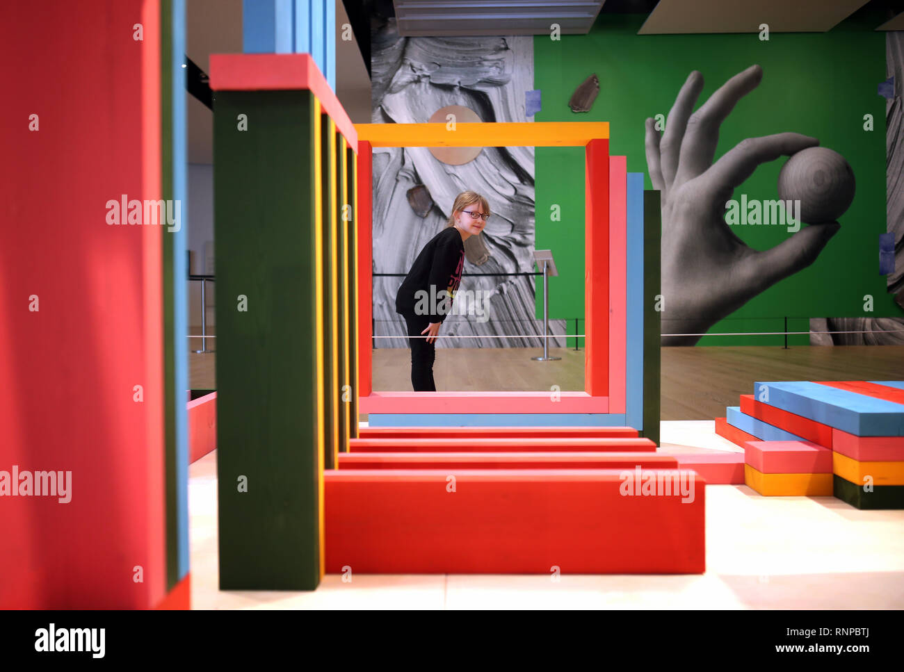 Ellie Grant, eight, from Charleston, takes a closer look at a new ...