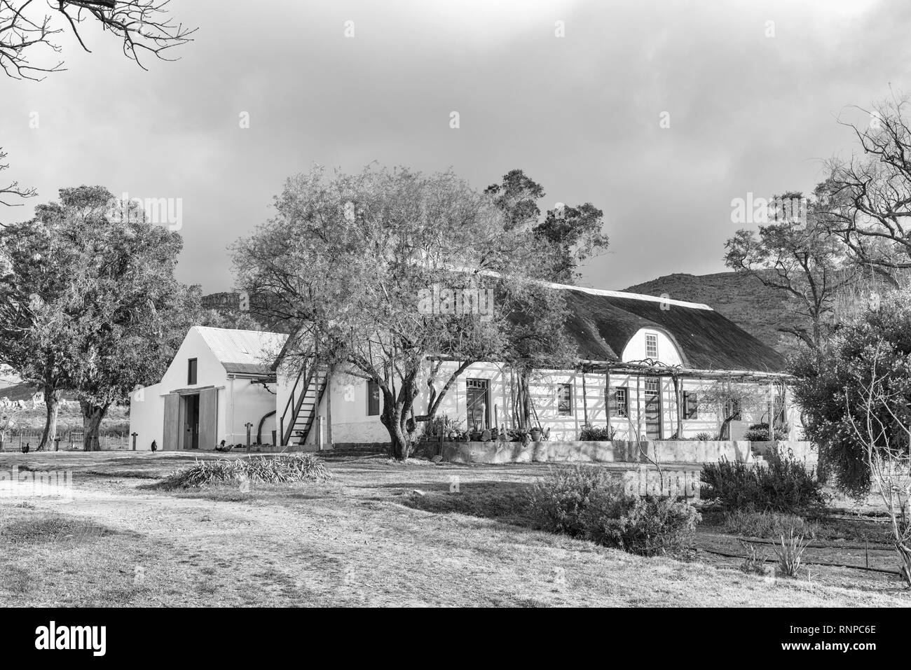 KROMRIVIER, SOUTH AFRICA, AUGUST 25, 2018: An historic farm house and ...