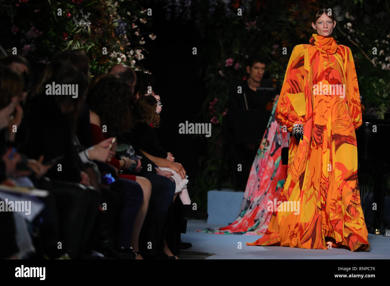 A model on the catwalk during the Richard Quinn Autumn/Winter 2019 ...