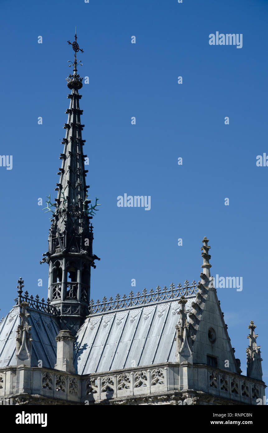 FRANCE AMBOISE SEP 2013: view of a church in Amboise castle on 2 ...