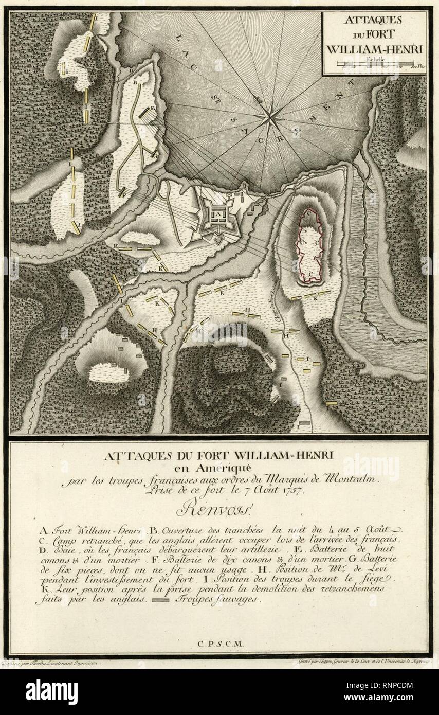 Carte du siège du fort William Henry en 1757 Stock Photo - Alamy