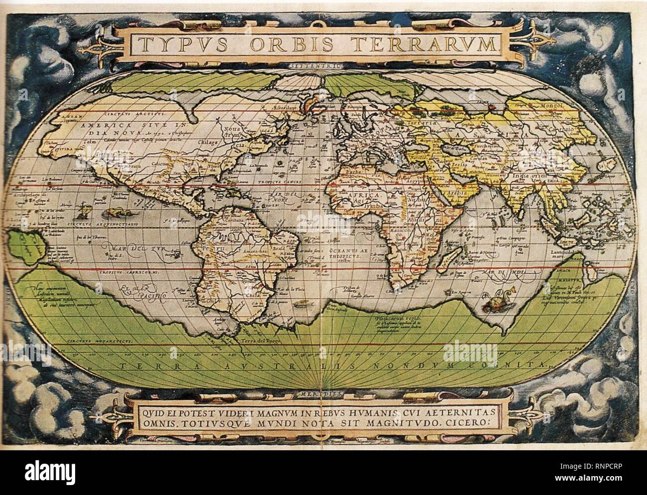 Carte Ortelius 1570 Stock Photo - Alamy