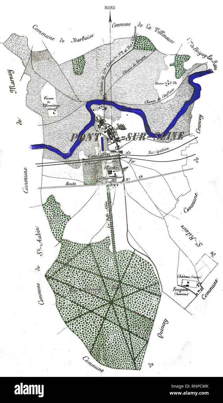 Carte pont sur seine 03729 Stock Photo - Alamy