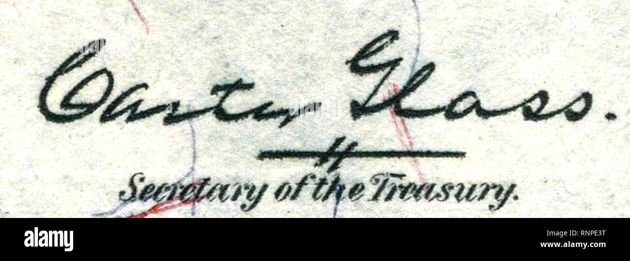 Carter Glass (Engraved Signature Stock Photo - Alamy