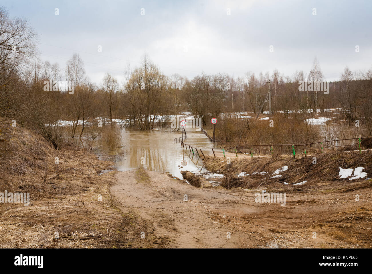 Country Road River Bridge Flood Environment, Flooding, Natural disaster ...