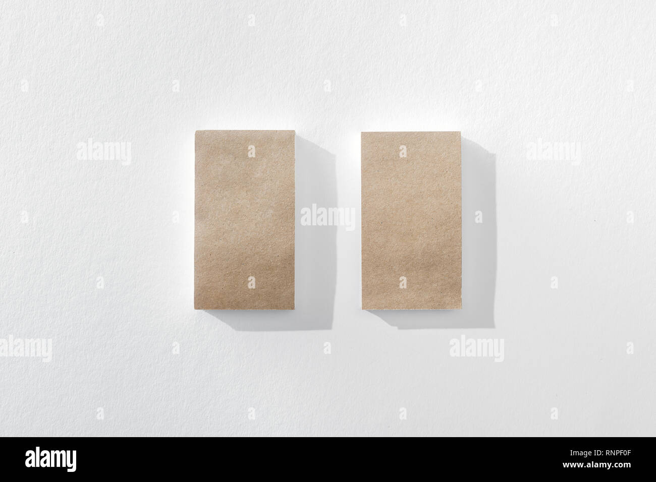 top view of blank brown cards on white background with copy space Stock ...