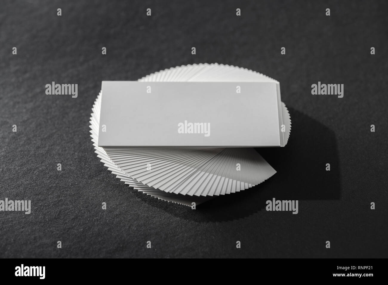 blank and empty card on black table with copy space Stock Photo - Alamy