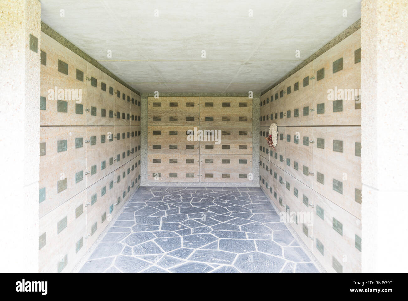 German military cemetery - crypt - Mont-de-Huisnes in Normandy, France ...
