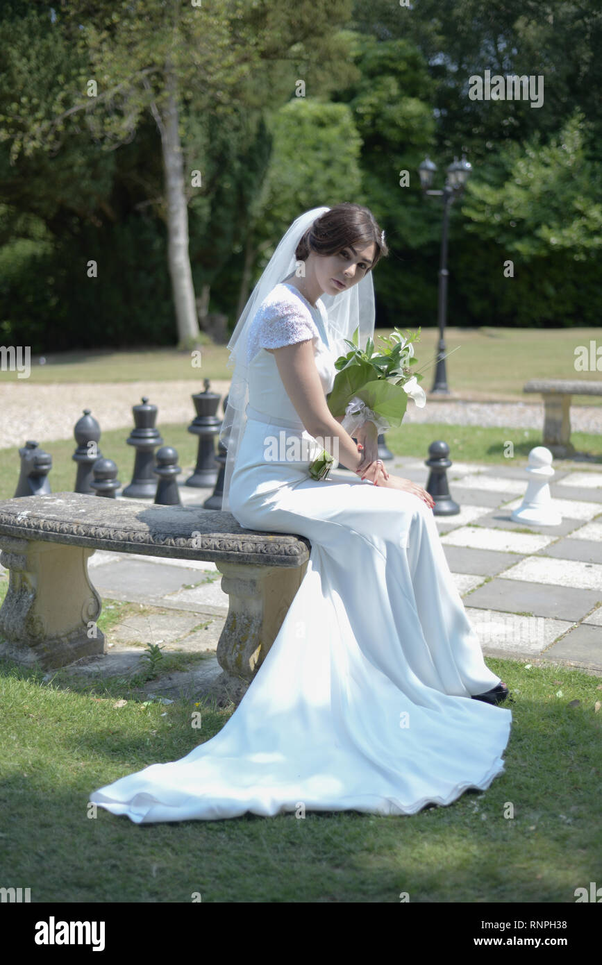 Pensive bride and groom hi-res stock photography and images - Alamy
