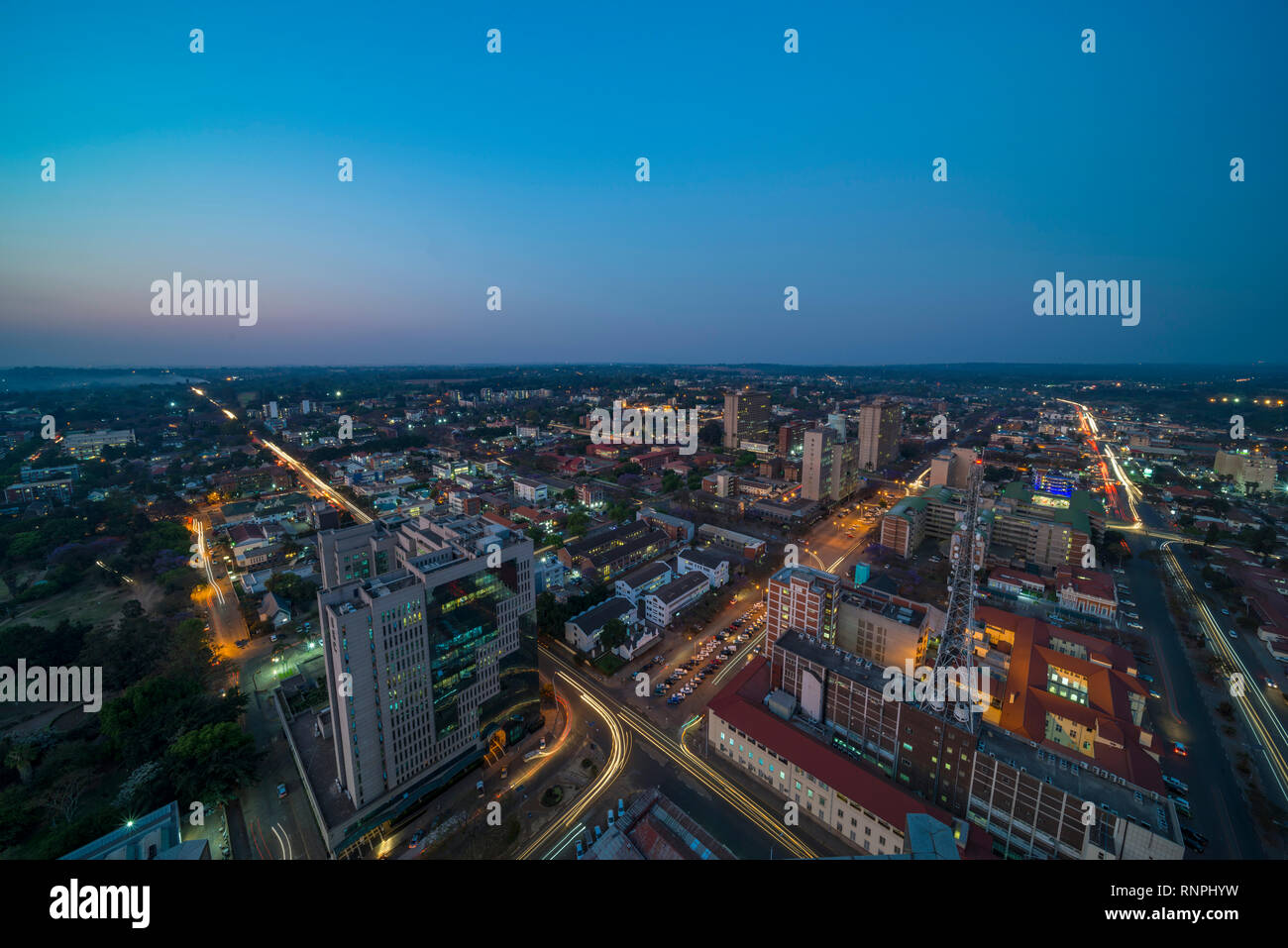 An evening view of Harare CBD, Zimbabwe Stock Photo - Alamy