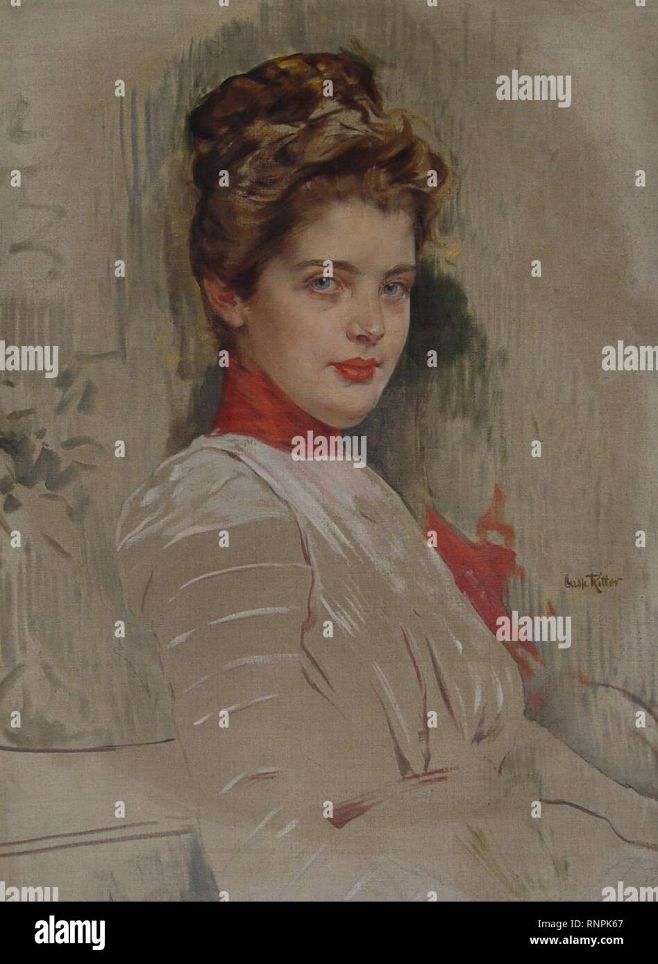 Caspar Ritter - Porträt Gräfin von Seldeneck, Karlsruhe Stock Photo - Alamy