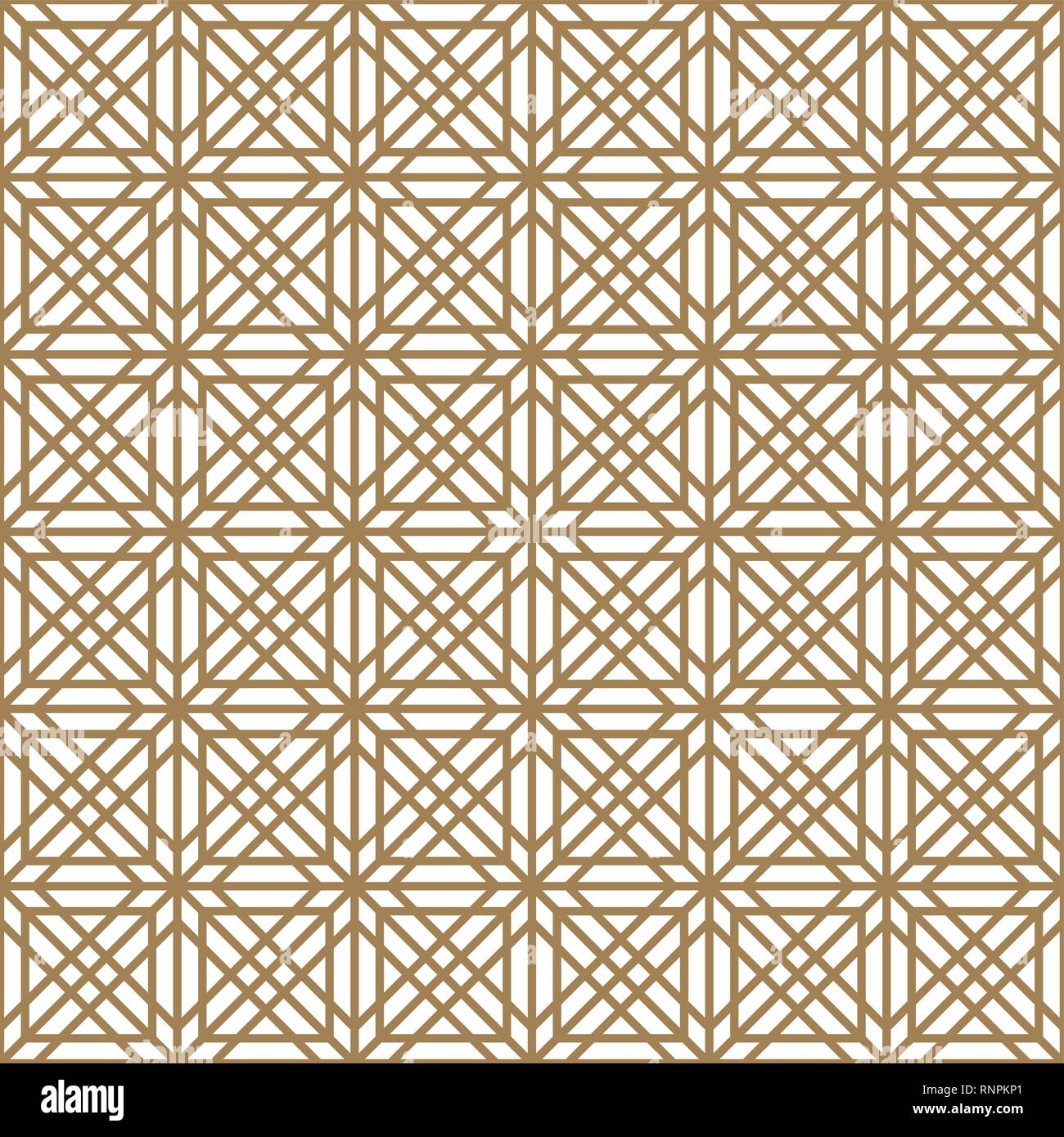 Traditional Japanese seamless geometric pattern .Silhouette with golden ...