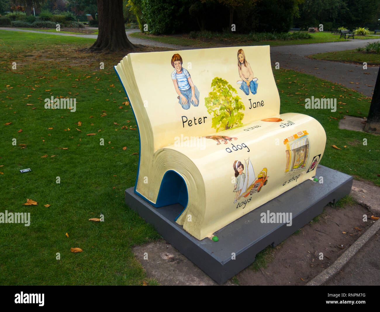 Ladybird bench Queens Park Loughborough UK Stock Photo - Alamy