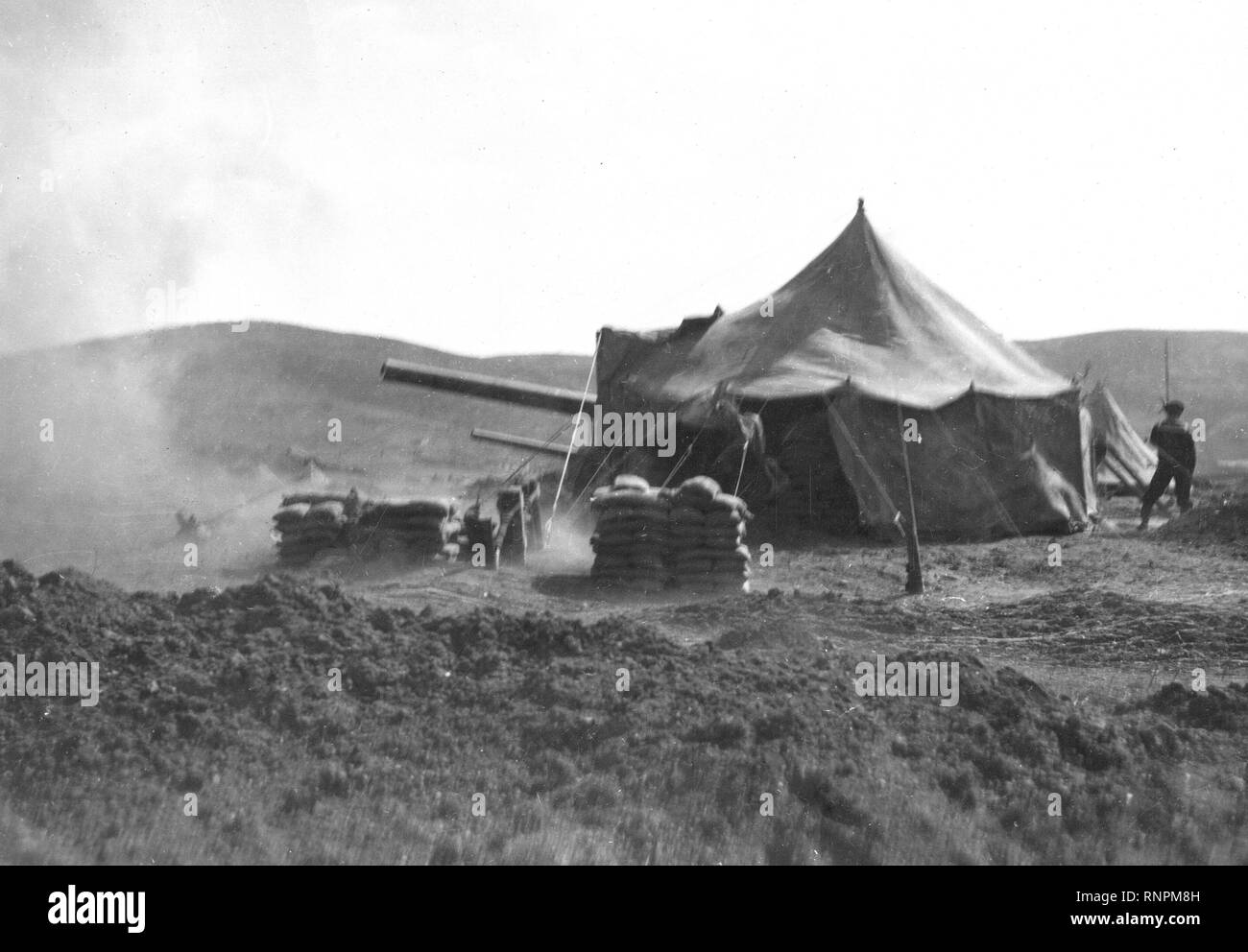 Camouflage - Artillery - This gun on the Balkan Front was hidden under ...