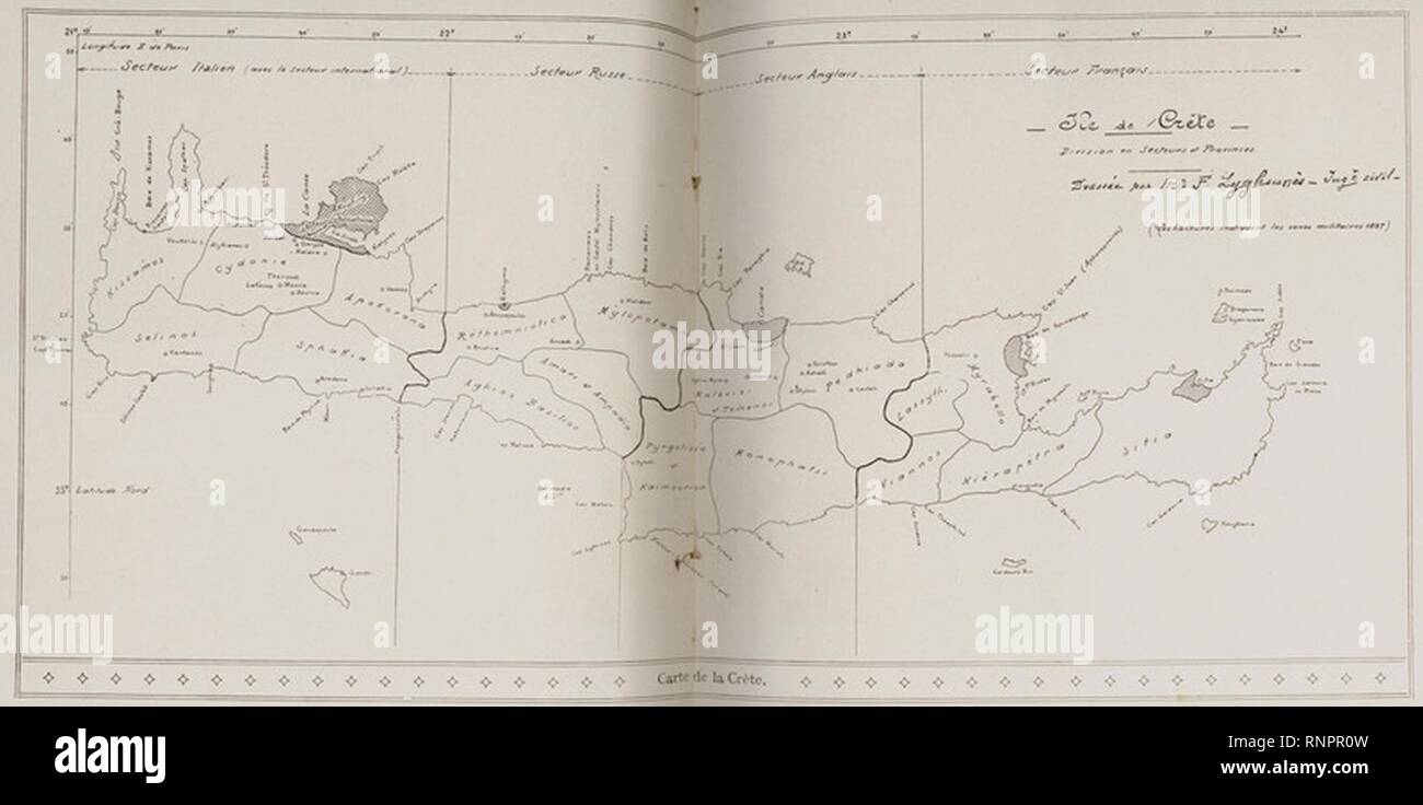 Carte de la Crète Torpilleurs et Cuirassés en rade de la Soude - Van ...