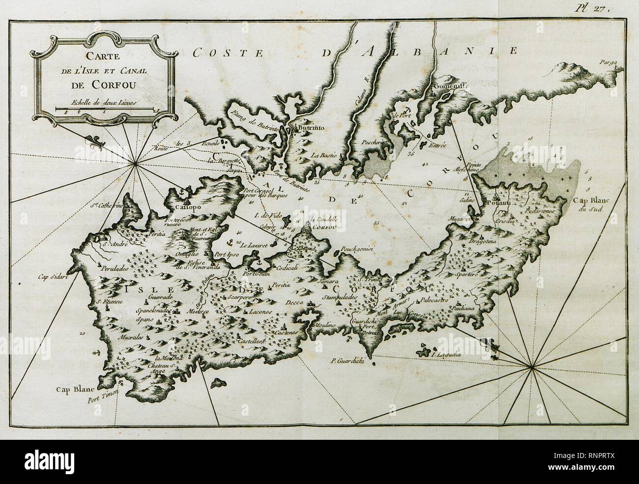 Carte de l'isle et canal de Corfou - Bellin Jacques-nicolas - 1771 ...