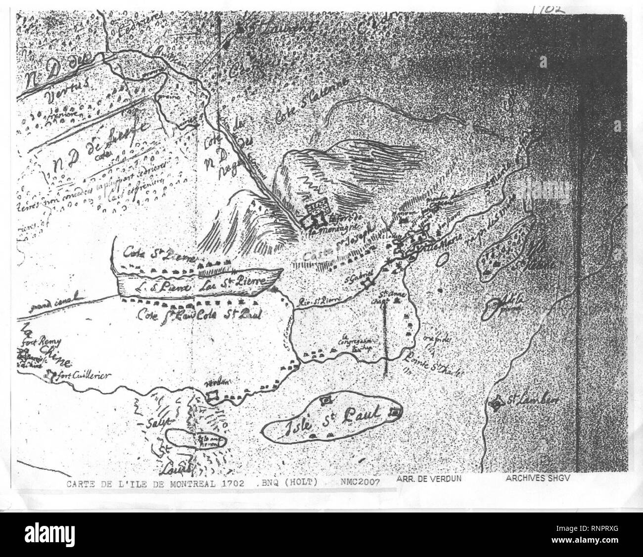 Carte de Montreal 1702 Stock Photo - Alamy