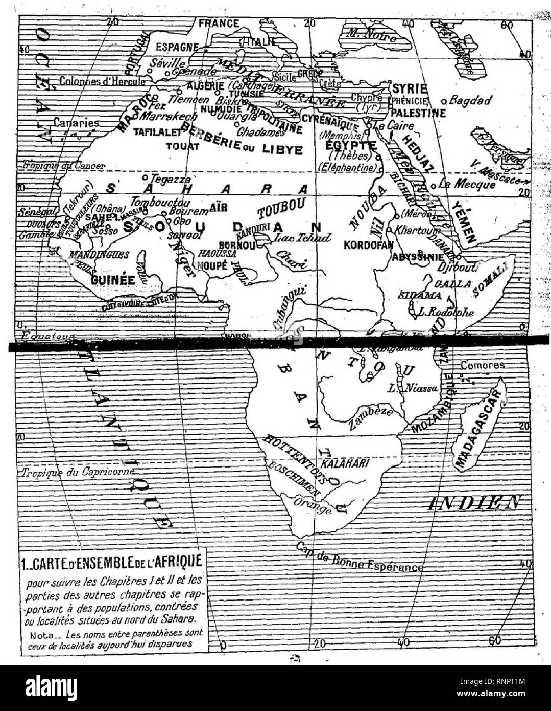 Carte d'ensemble de l'Afrique, par Delafosse, 1922 Stock Photo - Alamy