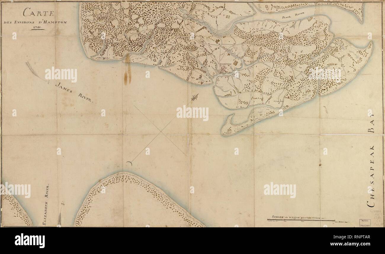 Carte des environs d'Hampton Stock Photo - Alamy
