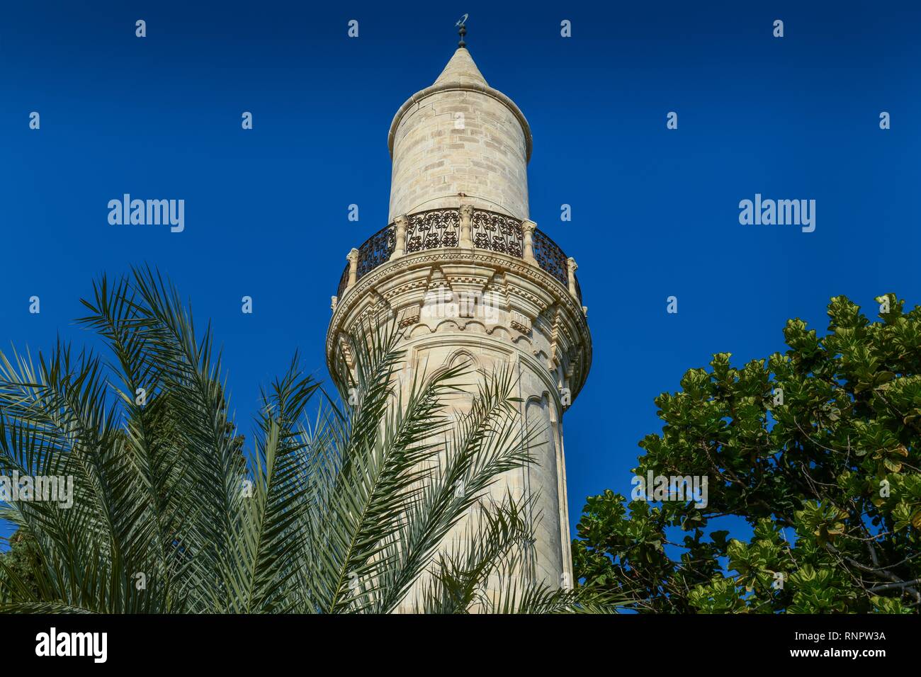 Minaret of the Djami Kebir Mosque, Larnaka, Republic of Cyprus, Cyprus ...