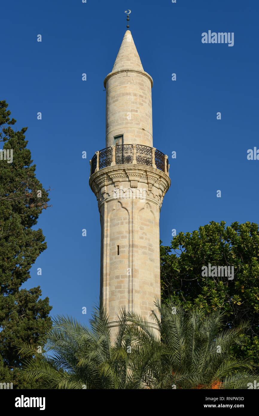 Minaret of the Djami Kebir Mosque, Larnaka, Republic of Cyprus, Cyprus ...
