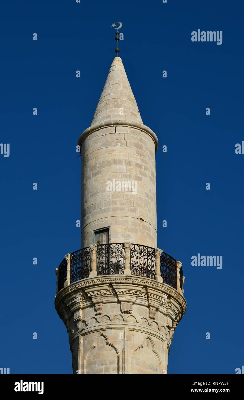 Minaret of the Djami Kebir Mosque, Larnaka, Republic of Cyprus, Cyprus ...