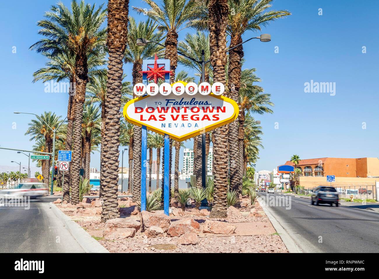 Welcome sign at street, Downtown Las Vegas, Nevada, USA Stock Photo - Alamy