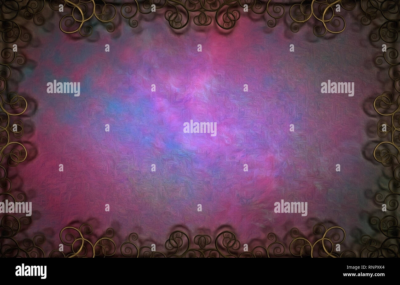 Curved frame. Brush strokes in purple colors Stock Photo - Alamy