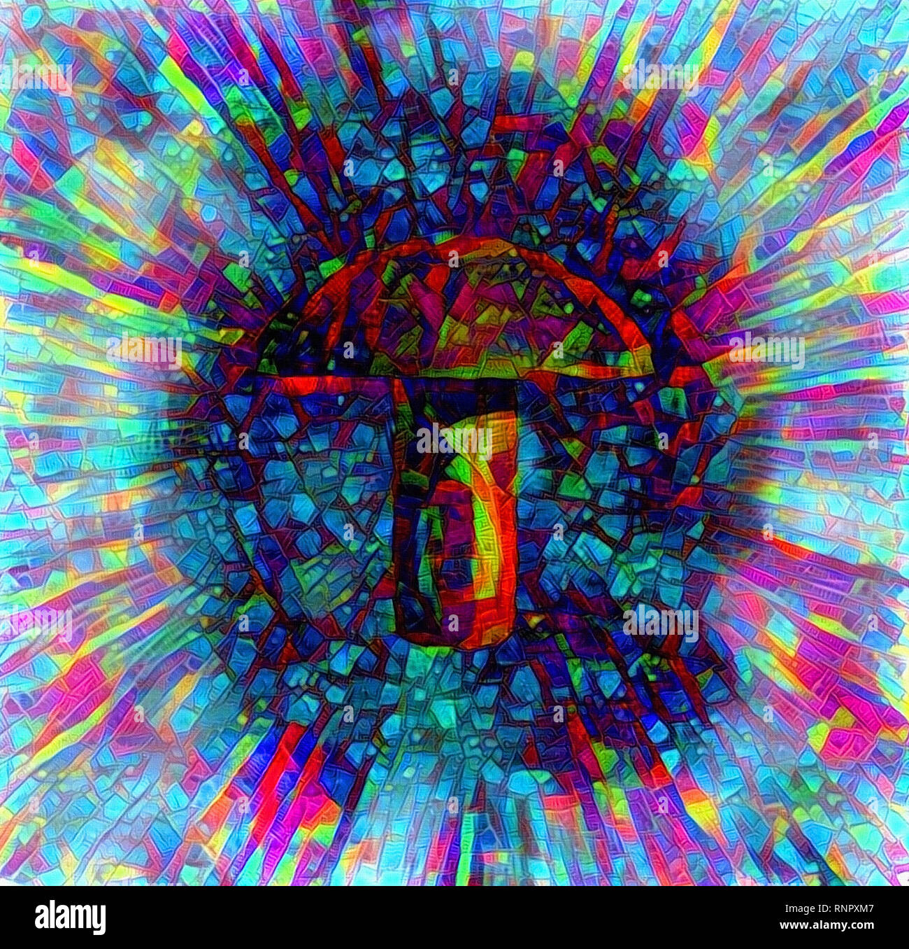 Colorful hallucinations or imagination caused by mushroom Stock Photo ...