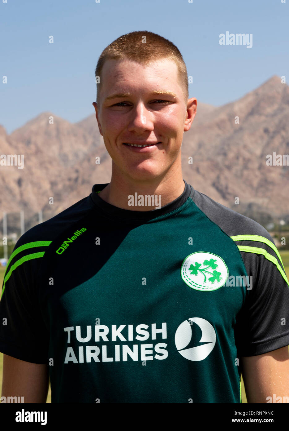 Muscat, , Oman. 17, February, 2019. Pic shows: Cricket Ireland's Harry ...