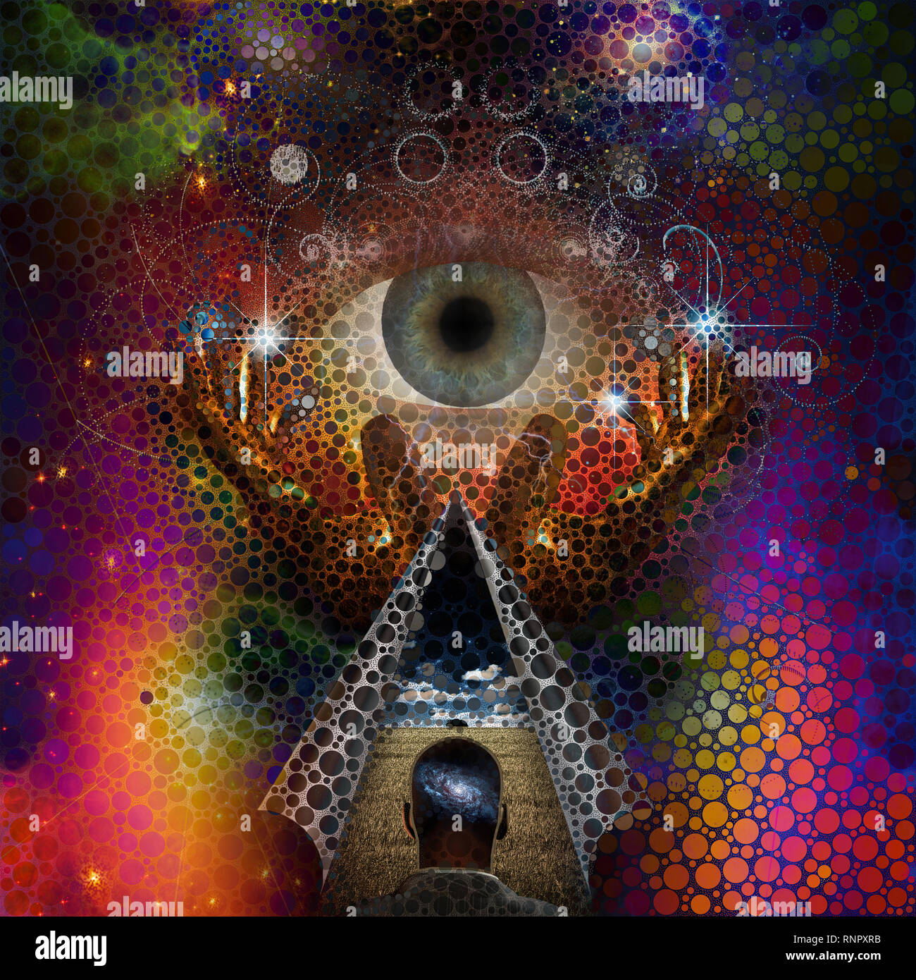 Abstract painting, human thoughts. Faith in God. 3D Rendering Stock ...