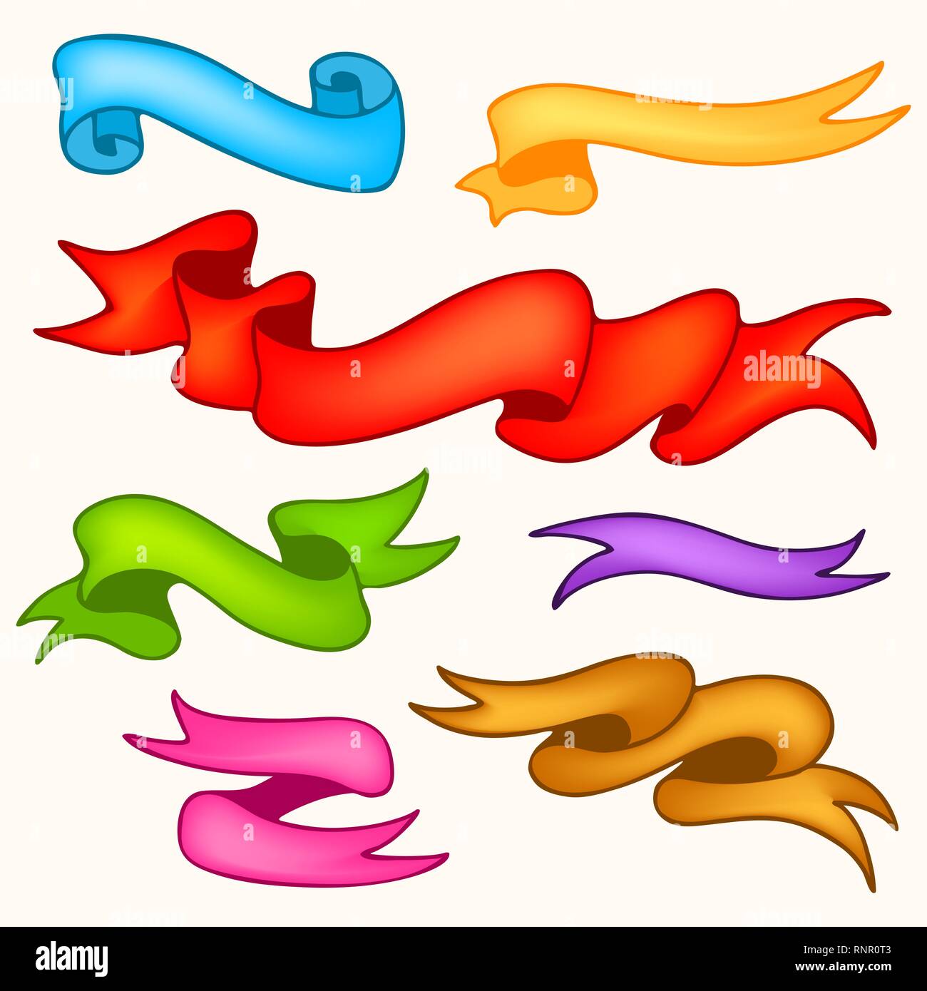 Colorful ribbon banners set vector Stock Vector Image & Art - Alamy