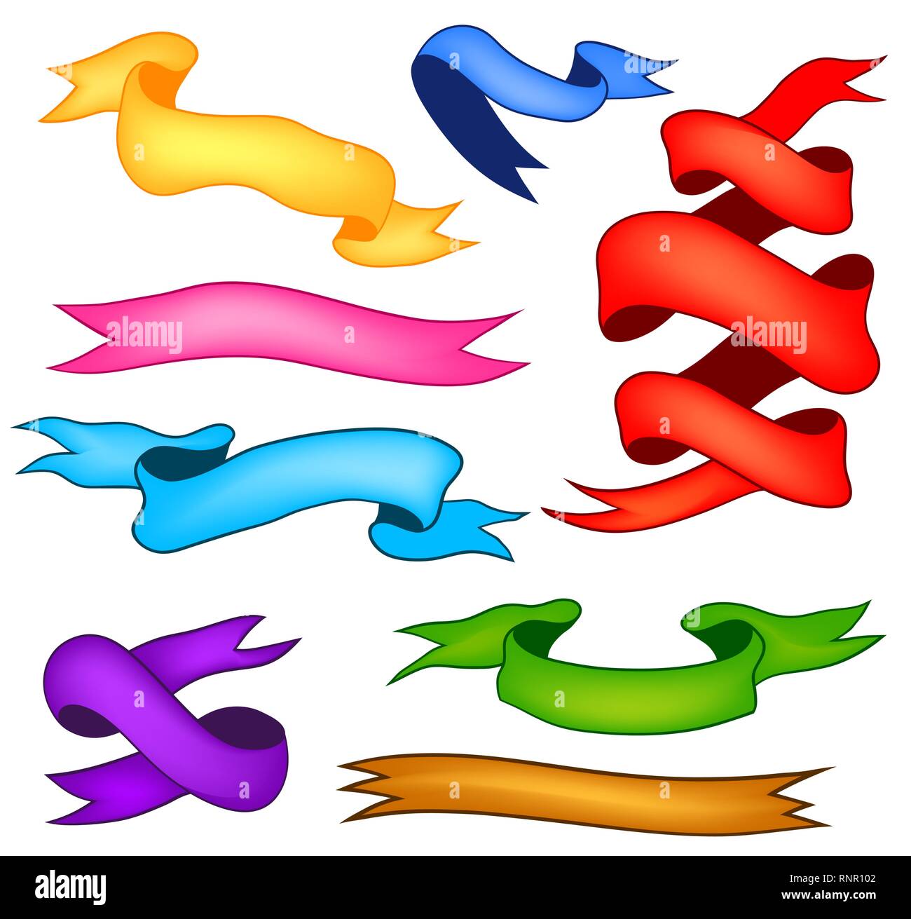 Colorful ribbon banners set vector Stock Vector Image & Art - Alamy
