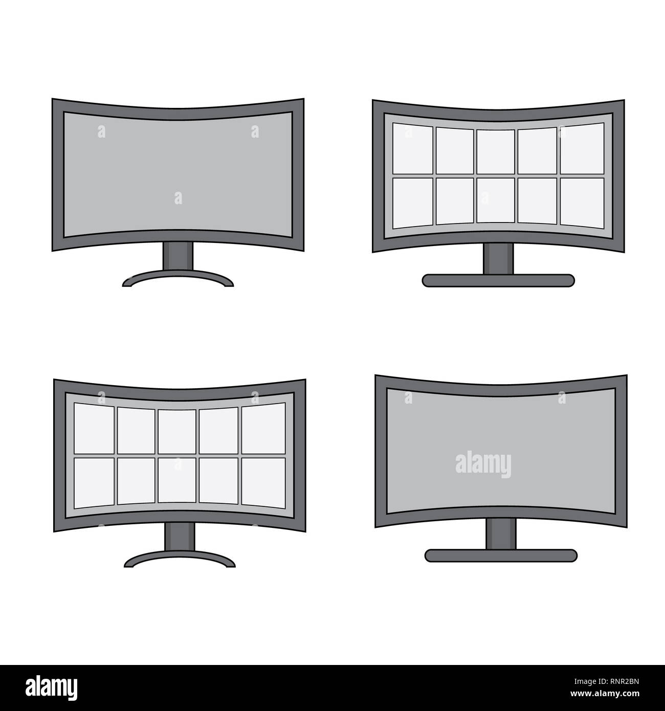 vector illustration of a television with a curved screen Stock Photo ...