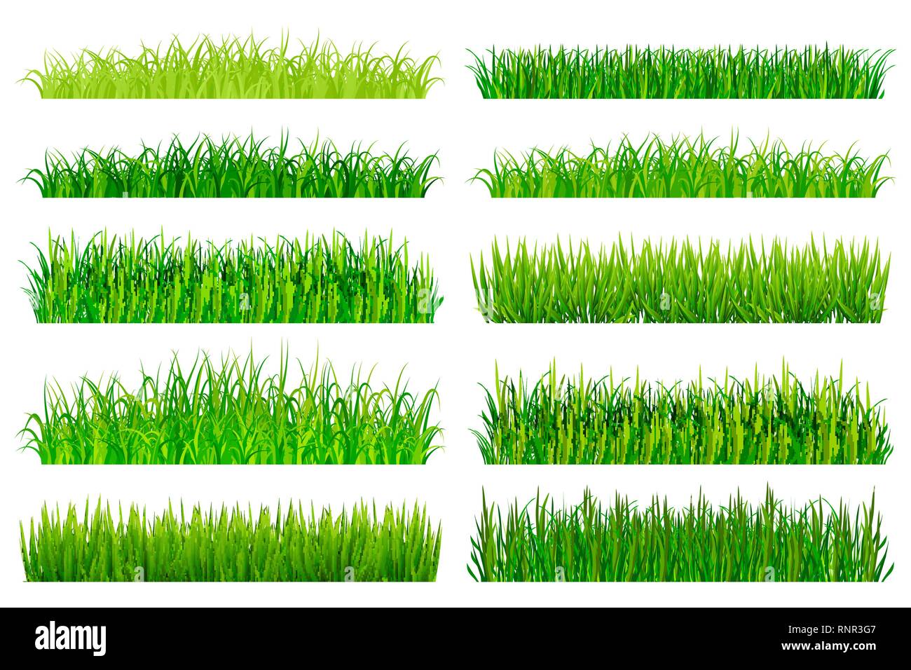 Green grass borders set vector Stock Vector Image & Art - Alamy