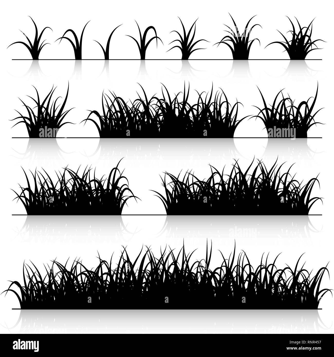 Grass silhouette set vector Stock Vector Image & Art - Alamy
